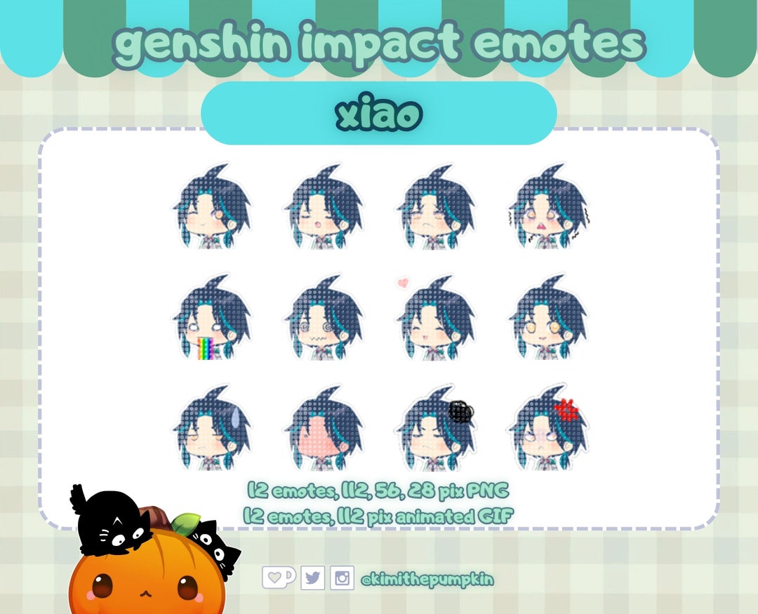 Animated Emotes for Twitch,discord or Youtube With Xiao / Premade ...