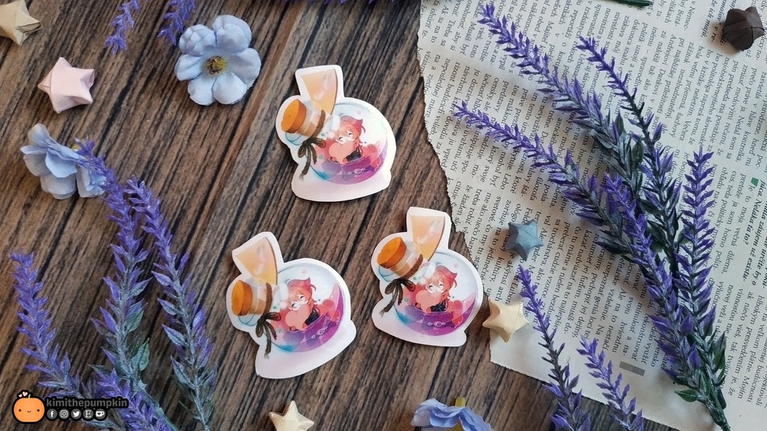 Diluc Sticker Set / Genshin Impact Stickers / Valentine's - Etsy