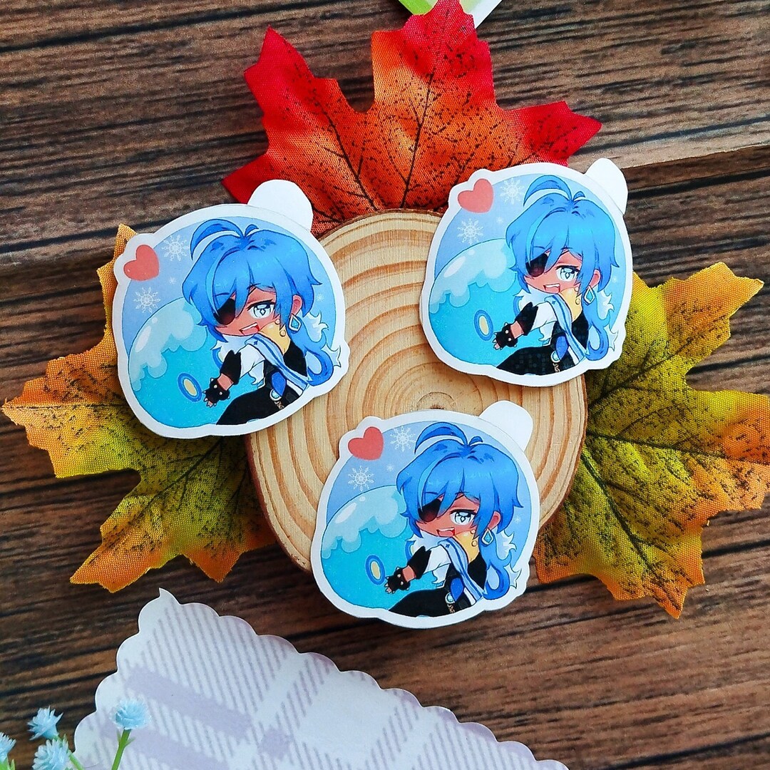 Kaeya Sticker / Genshin Impact Stationery Set / Round Stickers - Etsy
