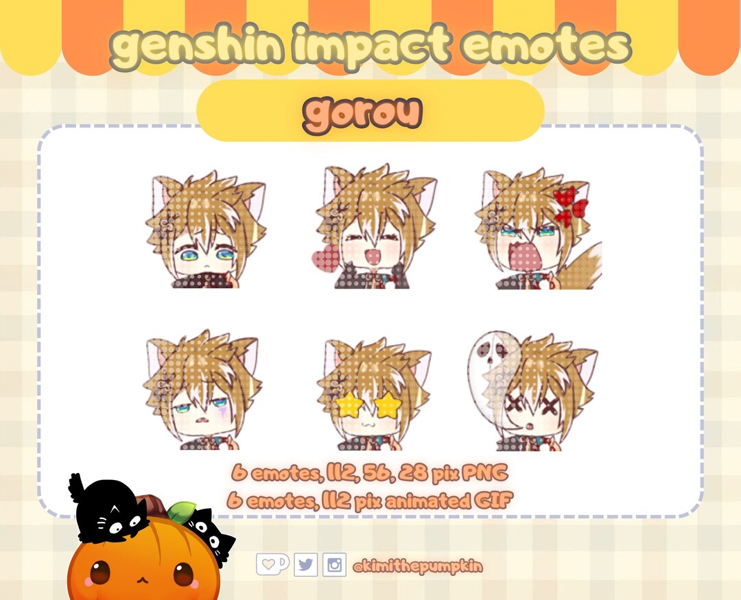 Animated Emotes for Twitch,discord or Youtube With Gorou / Premade ...