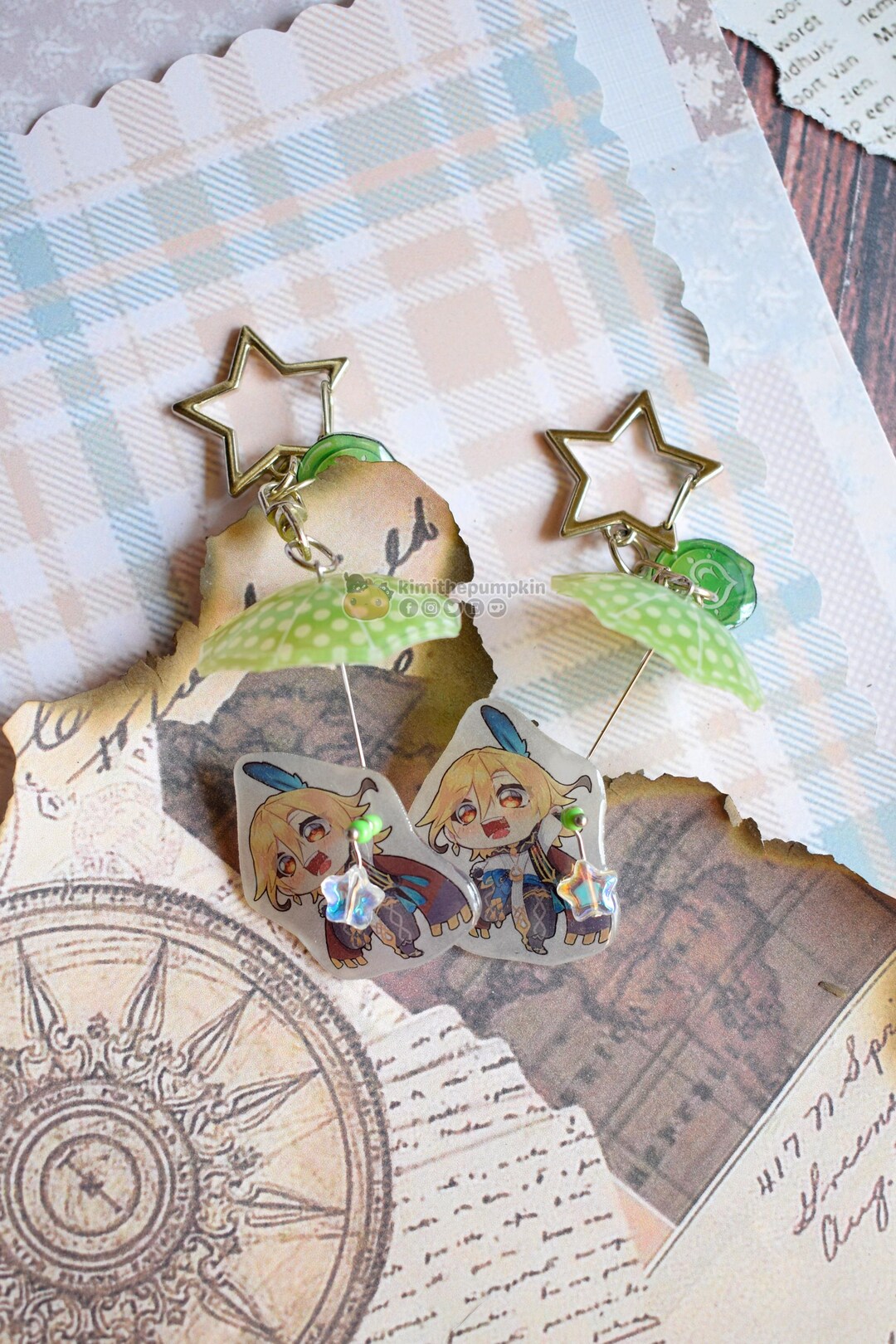 Genshin Impact Kaveh Keychain Handmade Resin Charm Kaveh Umbrella Charm ...