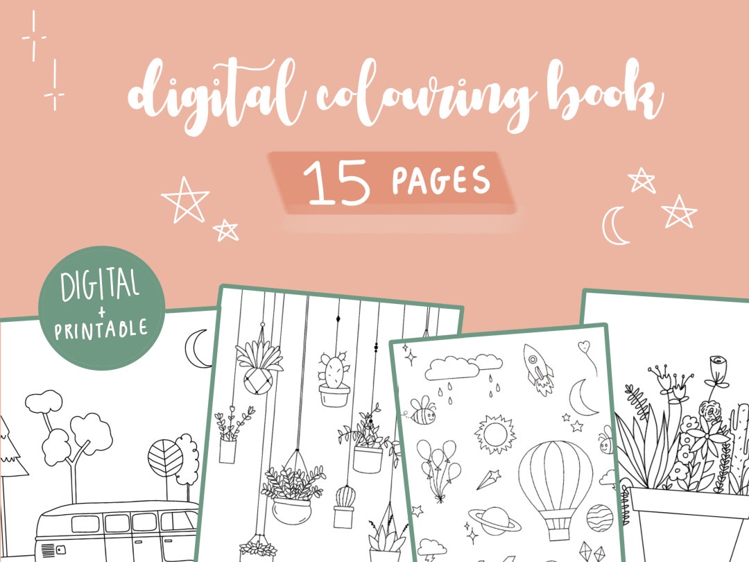 Colouring Book Pages | Digital | Printable | Instant Download - Etsy