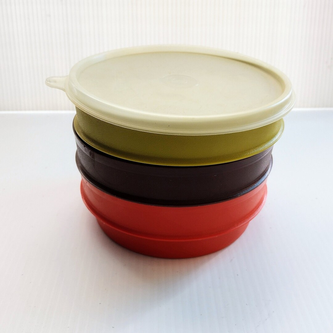 Vintage Tupperware 3 Pc Lot 1206 1207 1356 Orange, Green, Brown Heat ...