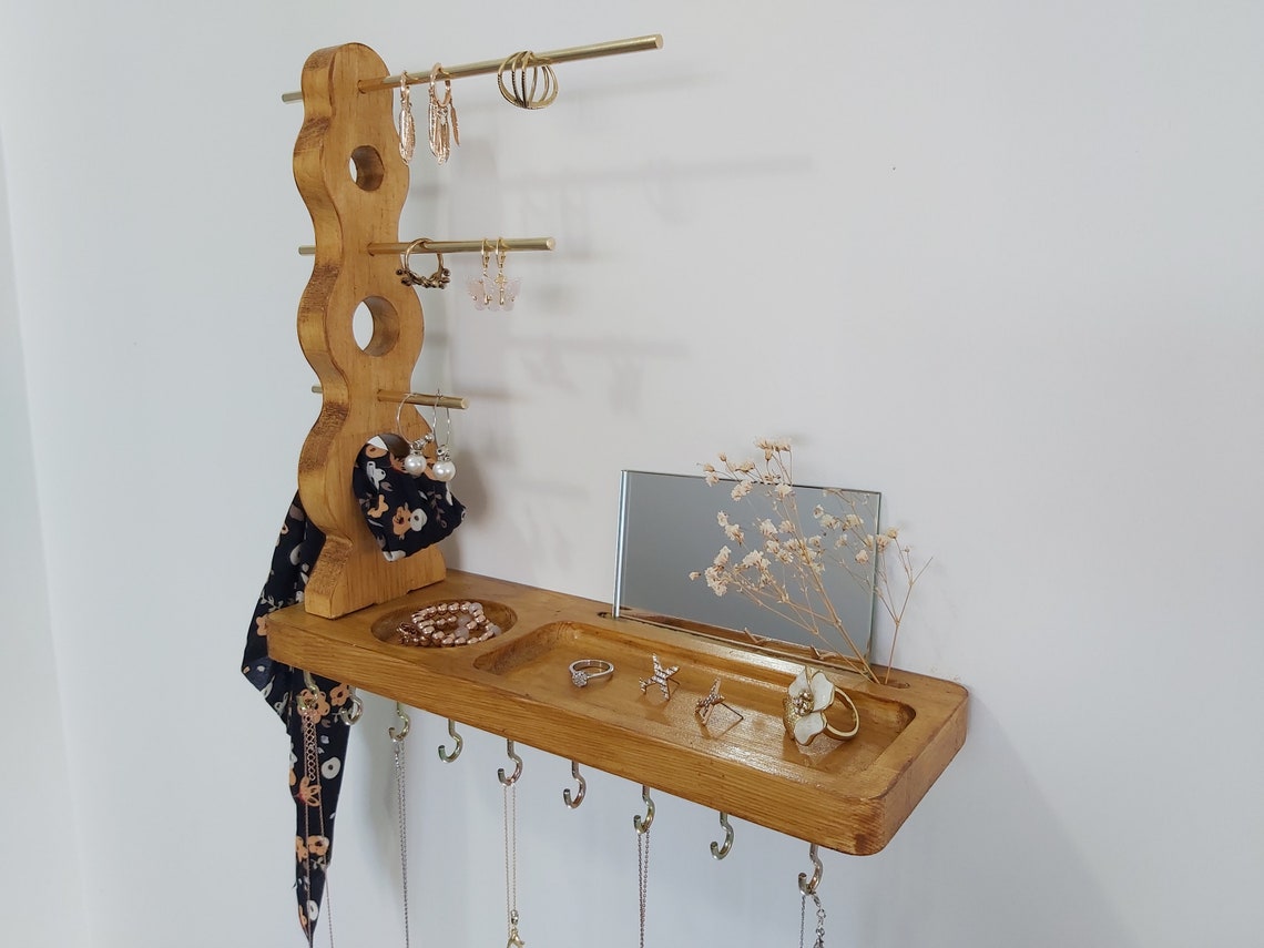 Jewelry Organizer Wall Mount Floating Jewelry Holder | Etsy