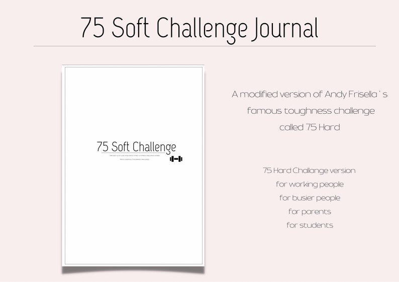 75 Day Soft Challenge Journal Set Template Bundle Progress - Etsy