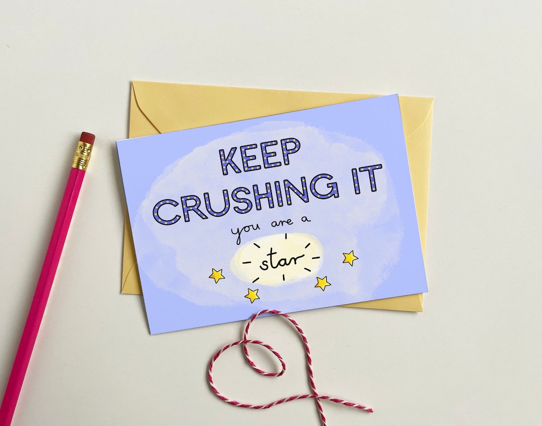 Fun Appreciation Greeting Card - Keep Crushing It - You Are a Star - Etsy