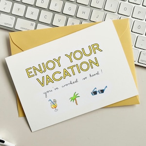 Enjoy Your Vacation Card Appreciation Greeting for Colleagues and ...