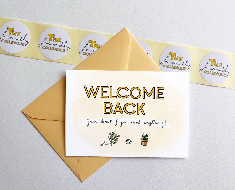 Welcome Back Card: Cheerful Greeting for Returning Colleague - Etsy