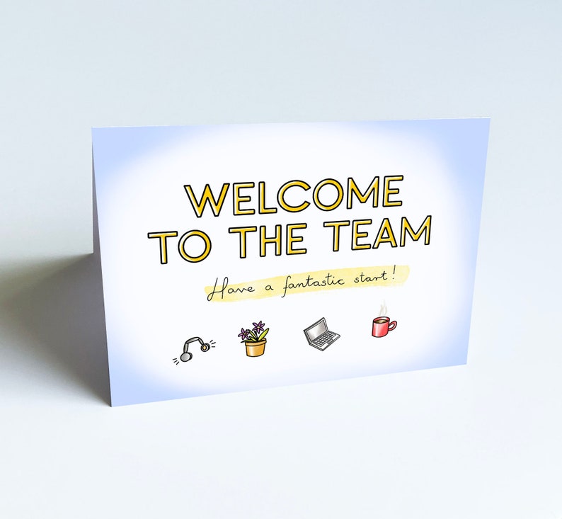 Fun Welcome Greeting Card for New Hires and Starters in Your Team ...