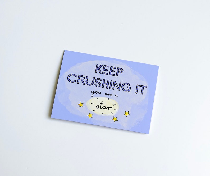 Fun Appreciation Greeting Card - Keep Crushing It - You Are a Star - Etsy
