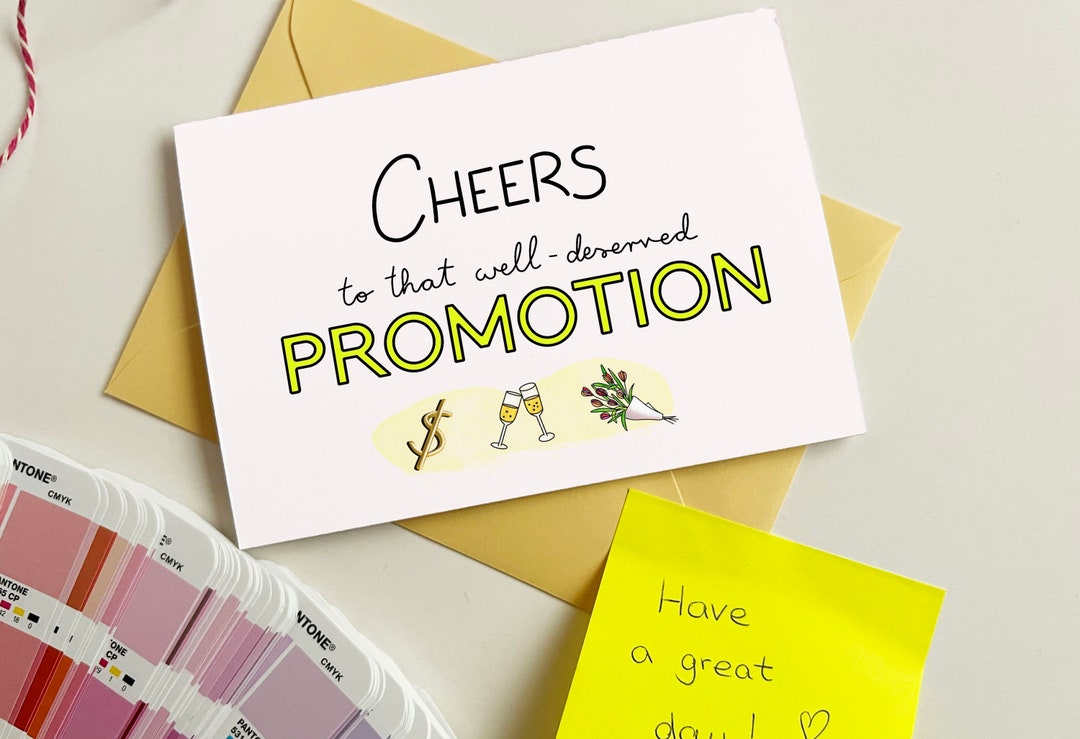Fun Promotion Greeting Card - Cheers to That Well Deserved Promotion - Etsy