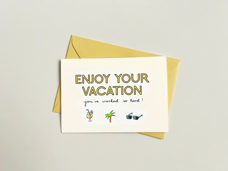 Enjoy Your Vacation Card Appreciation Greeting for Colleagues and ...