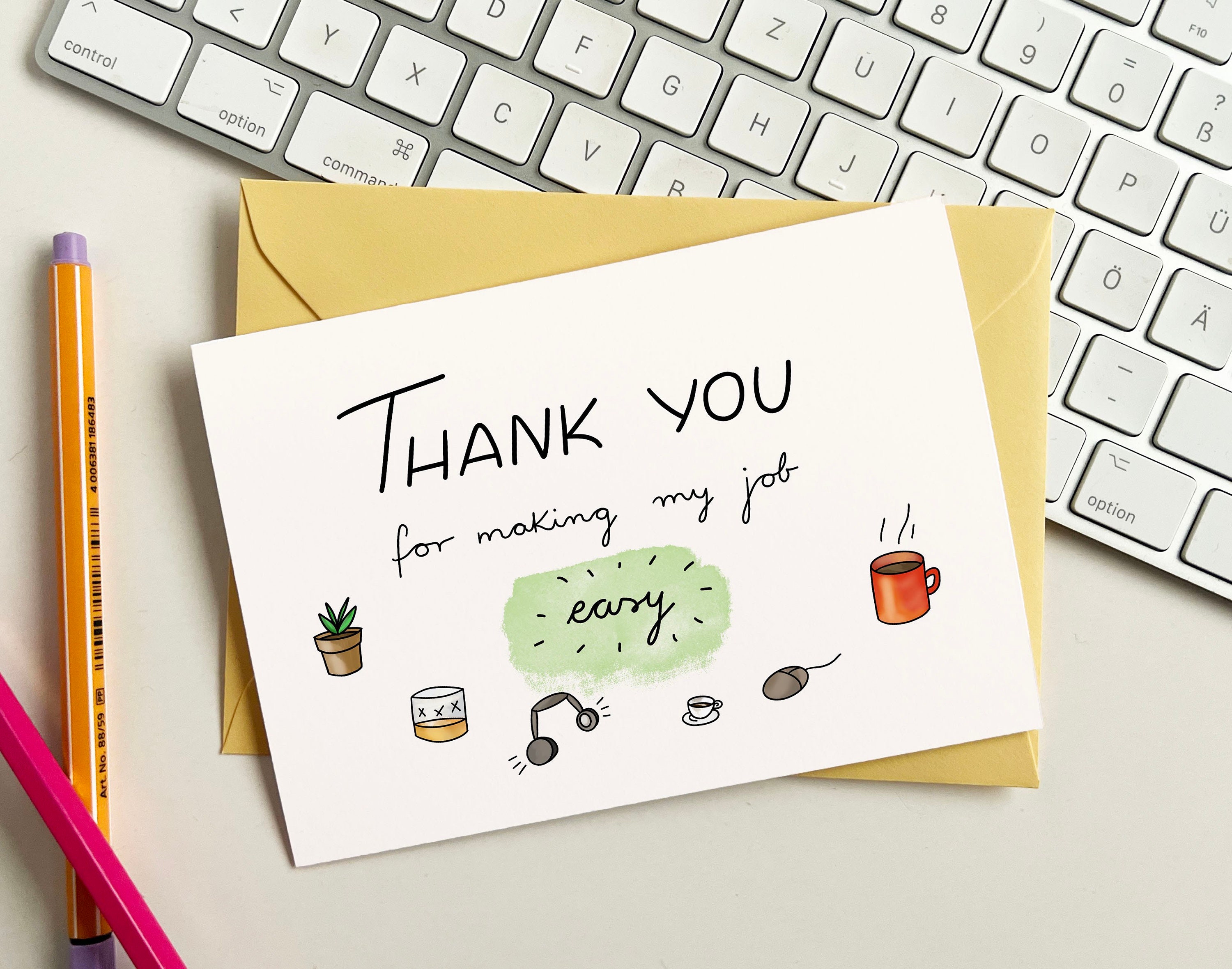 Fun Thank You Greeting Card Thanks for Making My Job Easy - Etsy