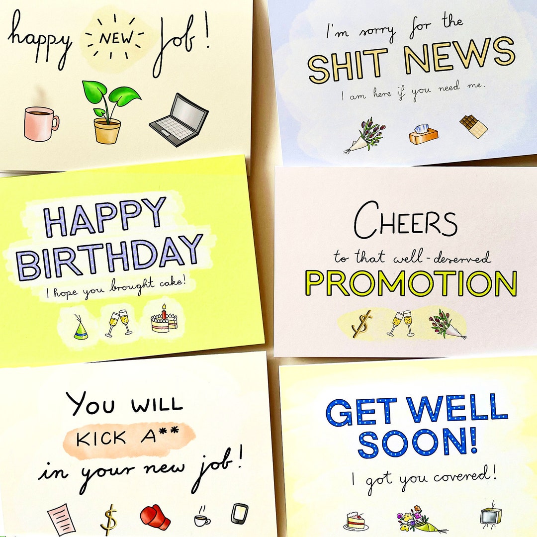 Fun Card Bundle for Your Colleagues, Work Friends and Team 10 Cards the ...