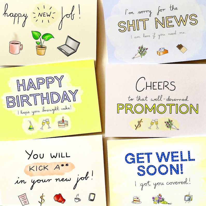 Fun Card Bundle for Your Colleagues, Work Friends and Team 10 Cards the ...