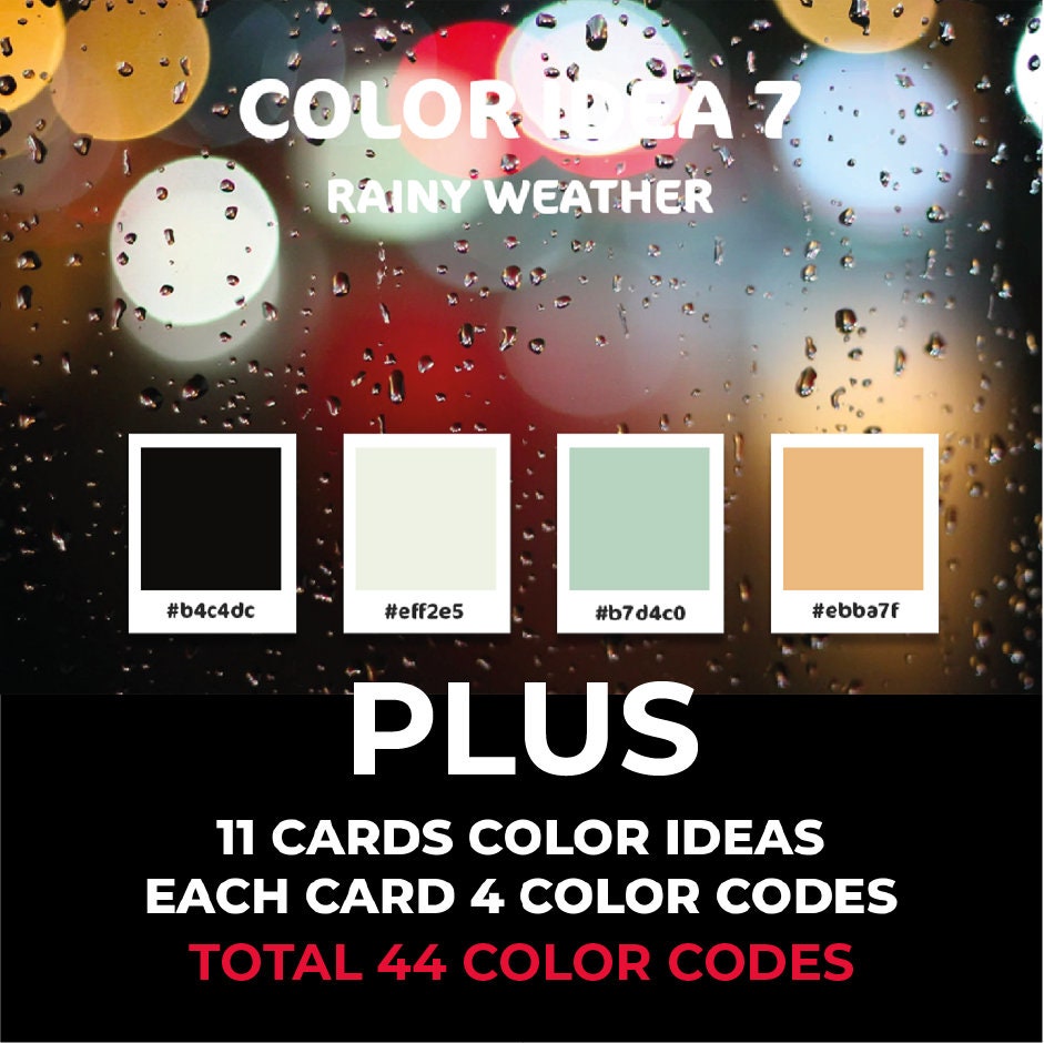 87 Color Ideas With HEX Color Codes - Color Palette - Digital Cards - Etsy