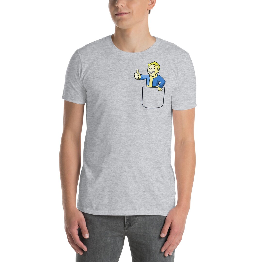 Pocket Vault Boy Fallout Vault-tec Pip-boy Softstyle Adult T-shirt - Etsy