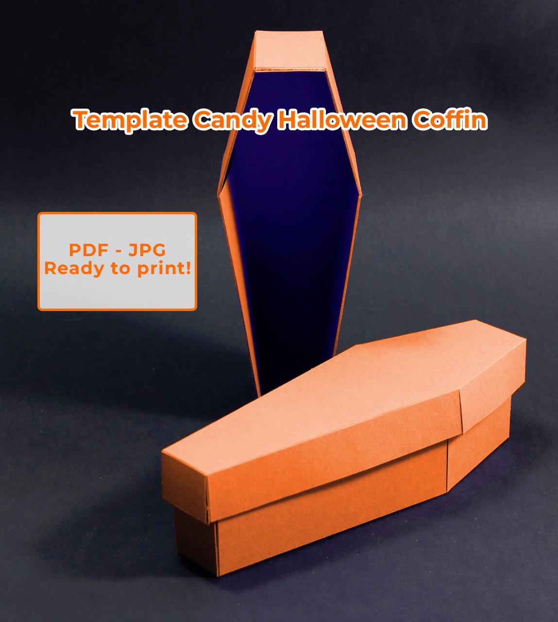 Spooky Coffin Box Template With PDF/JPG Ready to Use - Etsy