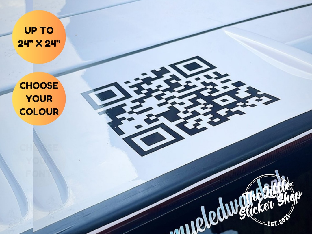QR Code Car Vinyl Decal | QR Code Sticker, Car Decal, Qr Code Decal, Qr ...