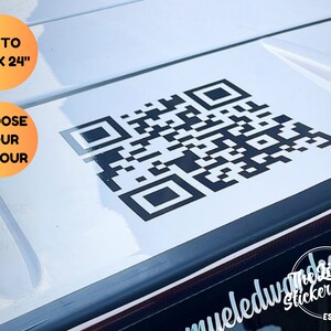 QR Code Car Vinyl Decal QR Code Sticker Car Decal Qr Code - Etsy