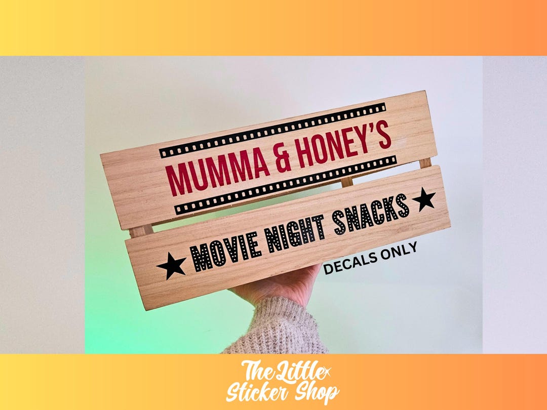Personalised Movie Night Snacks Crate Decal Fits Hobbycraft Crate, Film ...