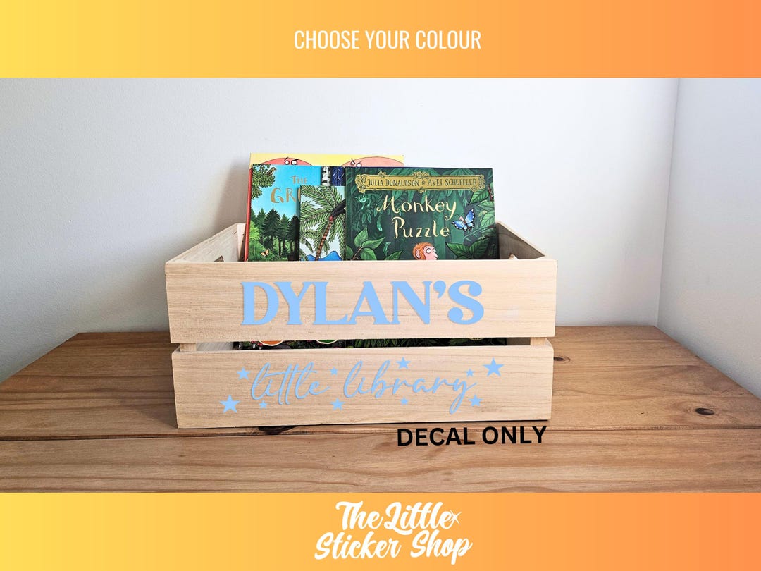 Personalised Little Library Crate Decal Fits Hobbycraft Crate, Library ...
