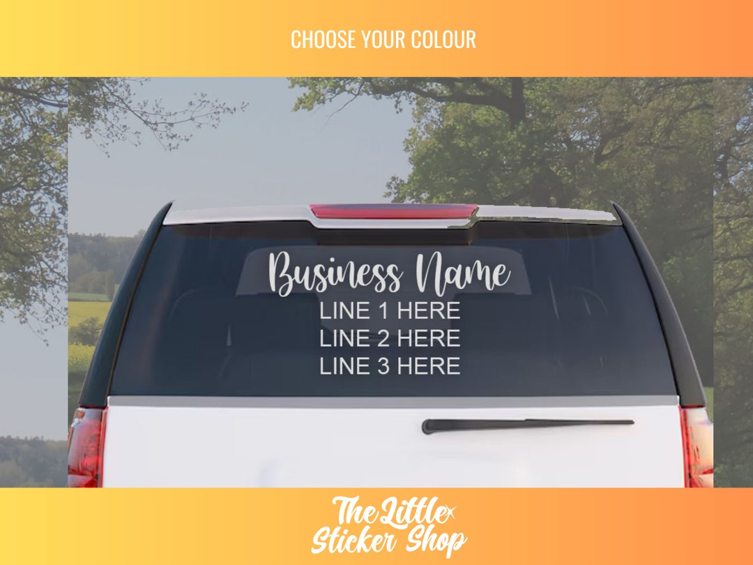 Rear Car Window Business Vinyl Decal Sticker for Car Window, Business ...