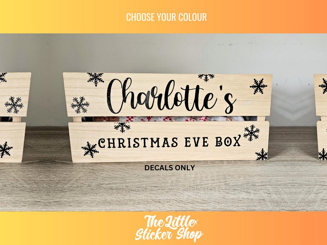 Personalised Christmas Eve Crate Decal Fits Hobbycraft Crate, Christmas ...