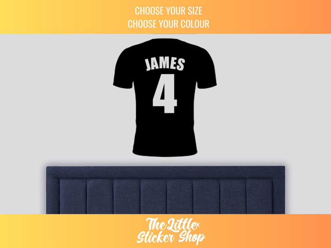 Personalised Football Shirt Vinyl Decal Wall Stickers, Stickers for ...