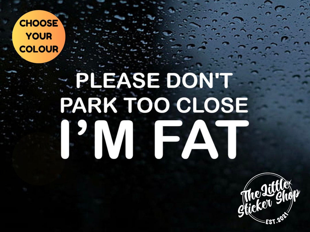 Don't Park Too Close I'm Fat Decal Van Decal Car - Etsy