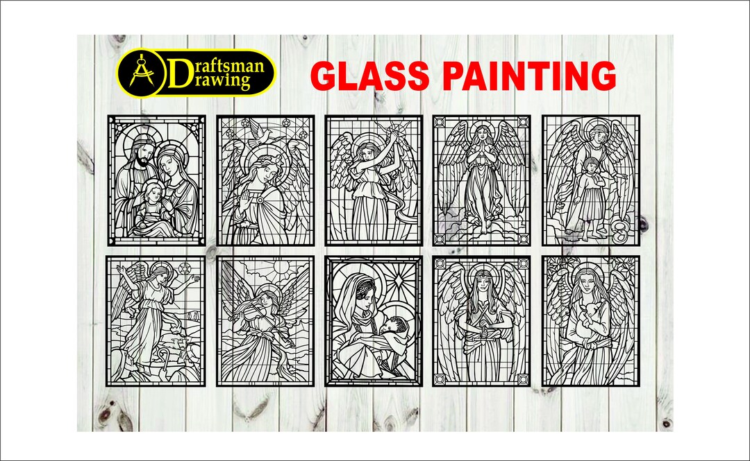 Glass Painting Bundle Decor Vector File for Laser Cutting , Plasma ...