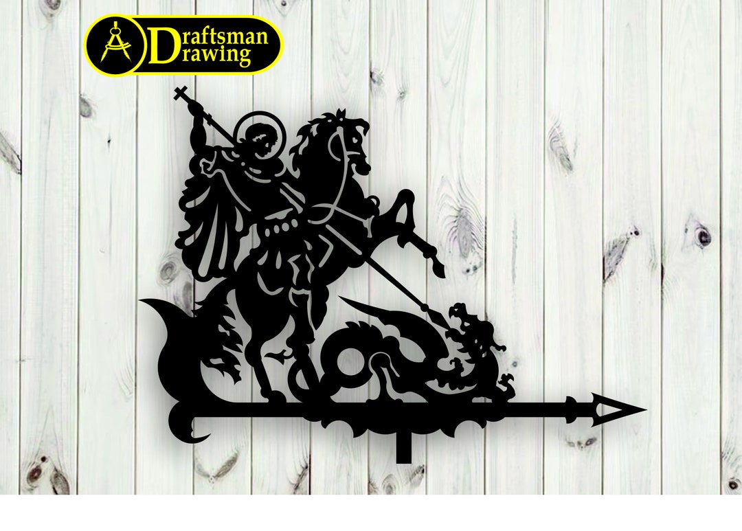 Saint George the Victorious Weathervane Vector Drawing File for Laser ...