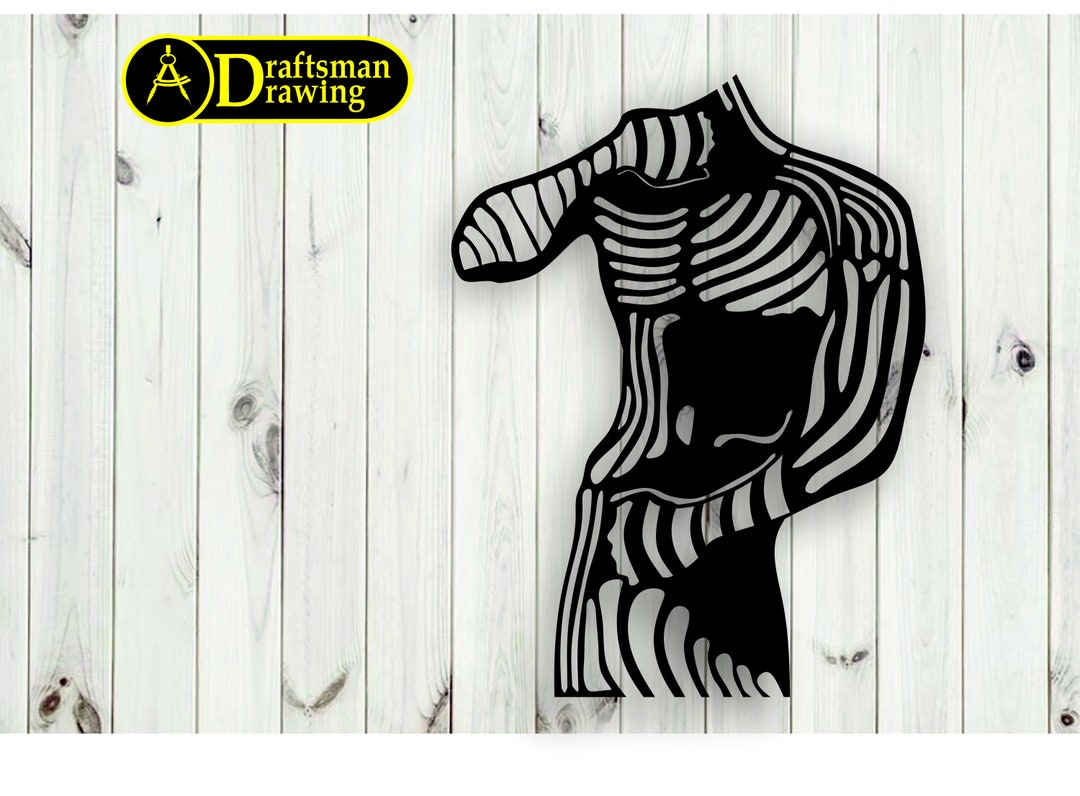 Man Body Wall Art Decor Vector Drawing File for Laser Cutting , Plasma ...