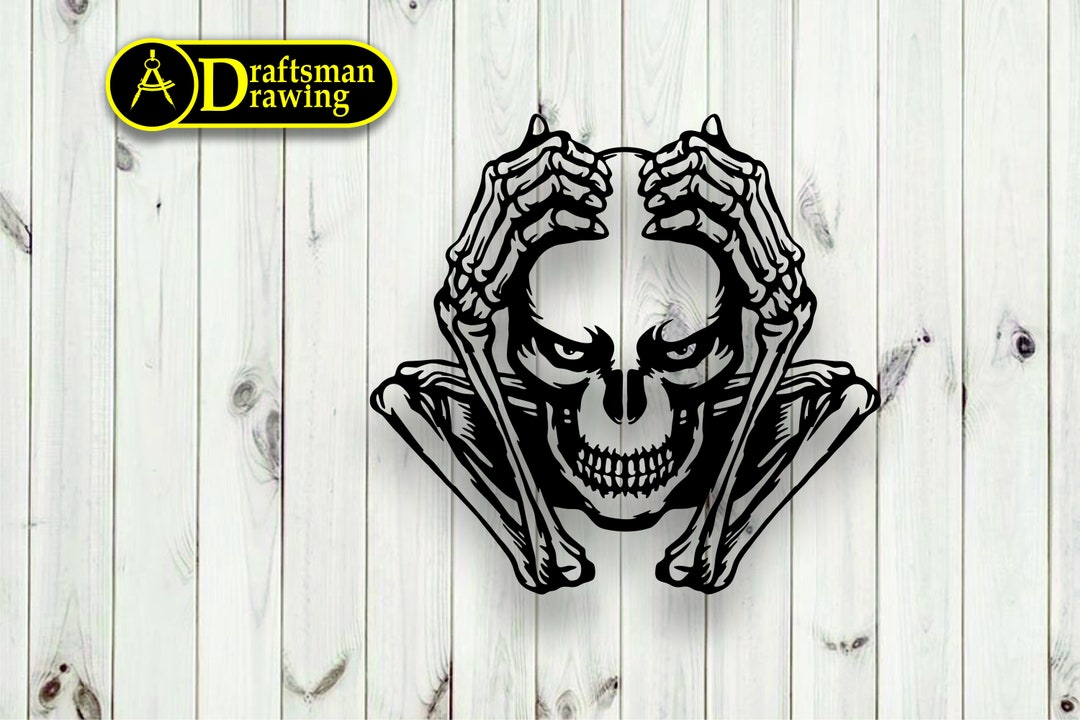 Skull Wall Art Decor Vector Drawing File for Laser Cutting , Plasma ...