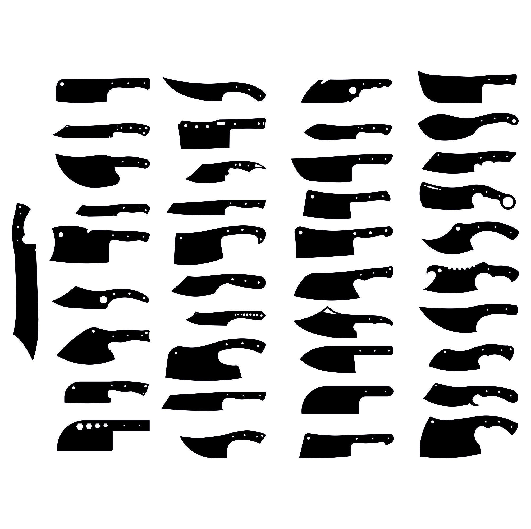 40 in 1 File. Blade Cleaver Knife Blanks Drawing File for Laser ...