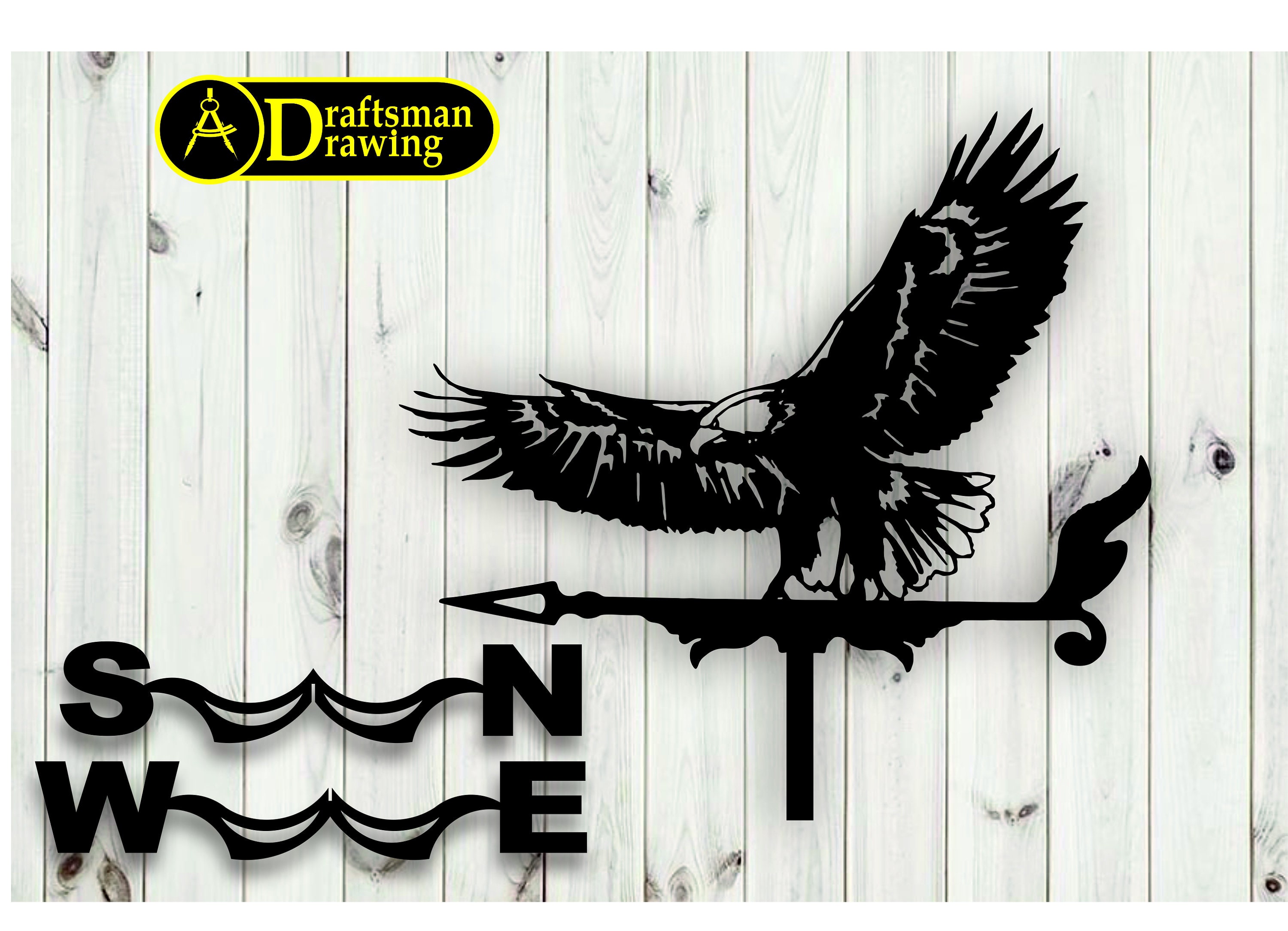 American Eagle Weathervane Vector Drawing File for Laser , Plasma ...