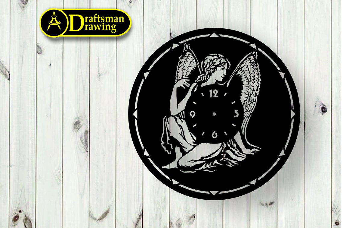 Angel Wall Clock Vector Drawing File for Laser Cutting - Etsy