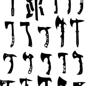 20 in 1 File. Blade Camp Ax Blanks Drawing File for Laser Cutting ...