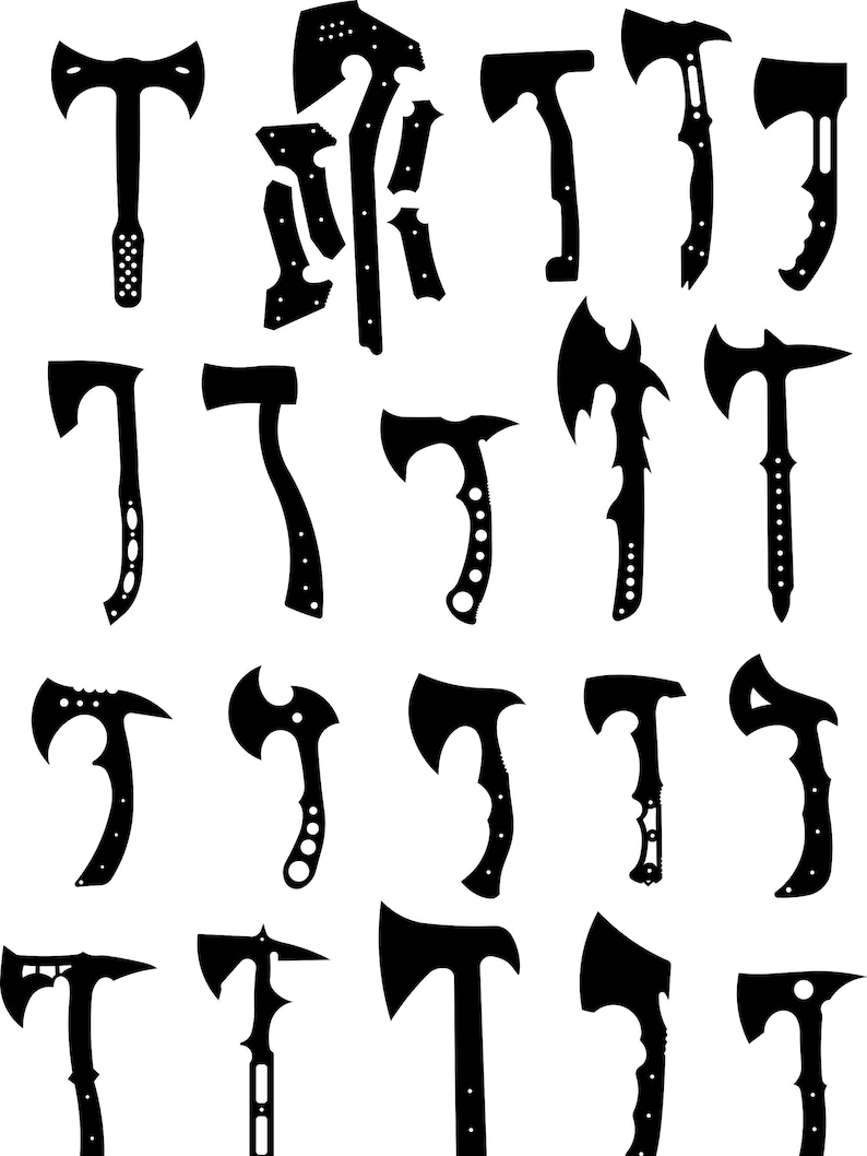 20 in 1 File. Blade Camp Ax Blanks Drawing File for Laser Cutting ...