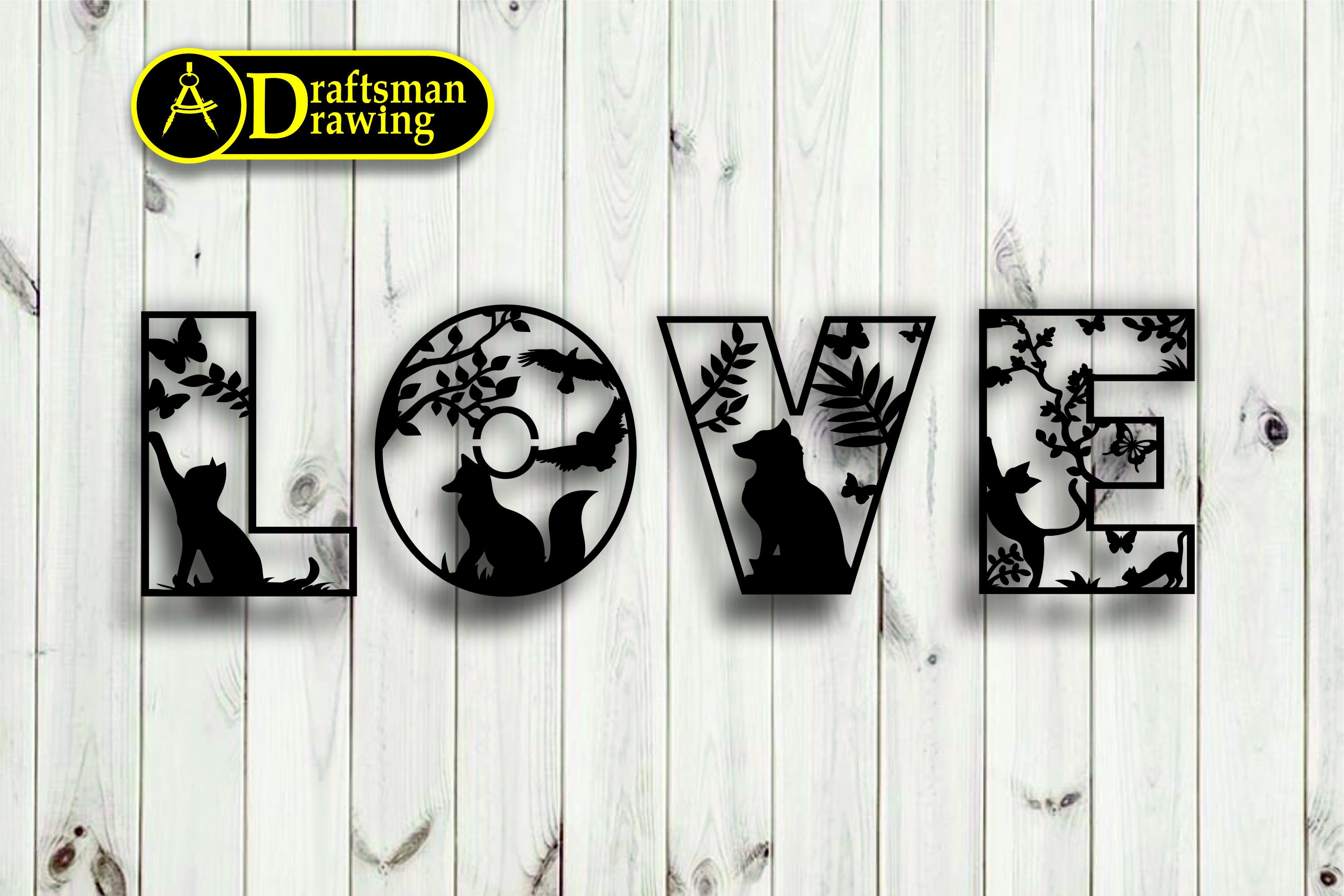 ALPHABET Wall Art Decor Vector Drawing File for Laser Cutting - Etsy ...