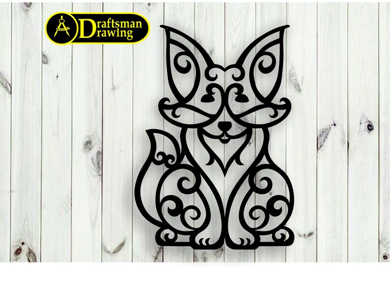 Fox Pattern Wall Art Decor Vector File for Laser Cutting , Plasma ...
