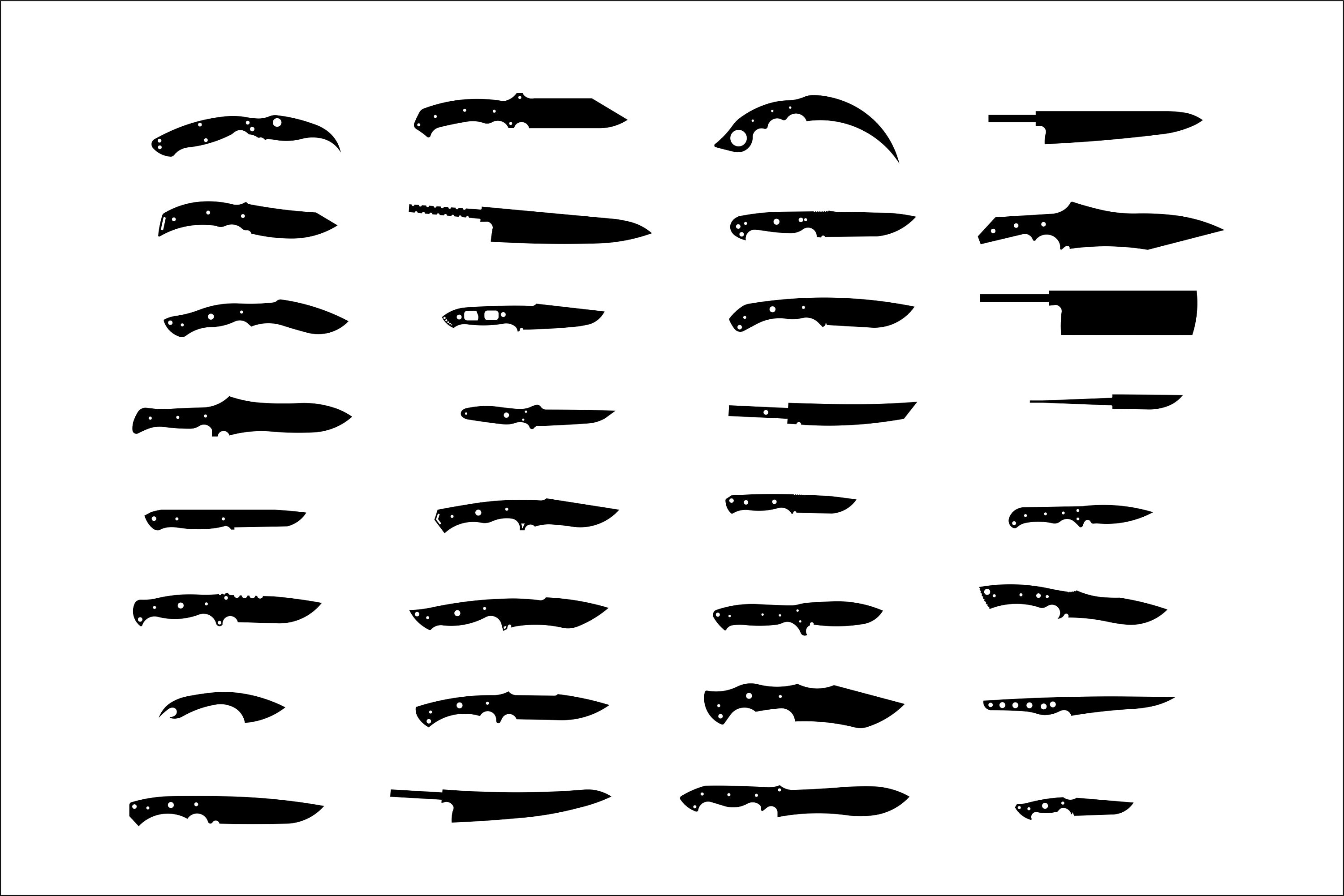 Arquivo 150 em 1. Arquivo de desenho de blanks de faca de lâmina para ...