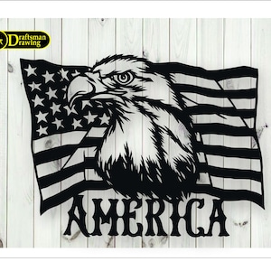 American Flag Dxf File for Autocad - Etsy