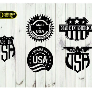 American Symbols Bundle Wall Art Decor Vector File for Laser Cutting ...