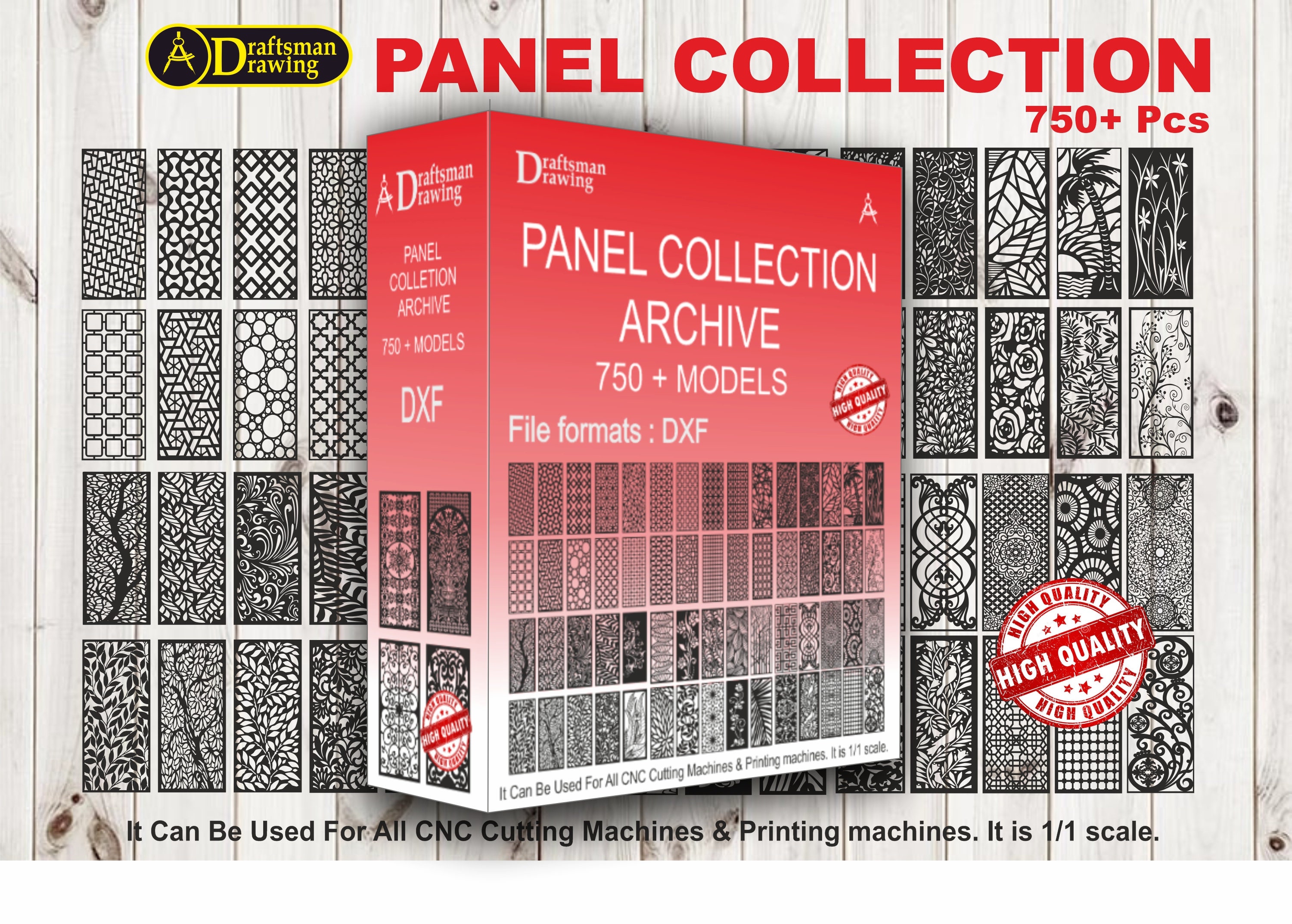 CNC Laser Cut Panel Collection, Decorative Vector Templates (DXF File ...