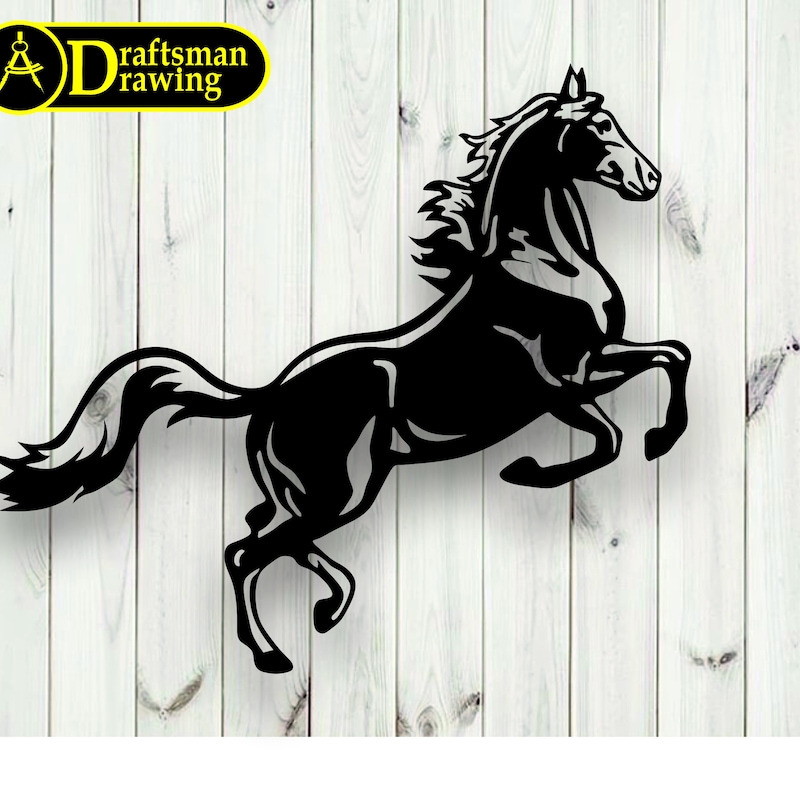 Rearing Horse Dxf File - Etsy