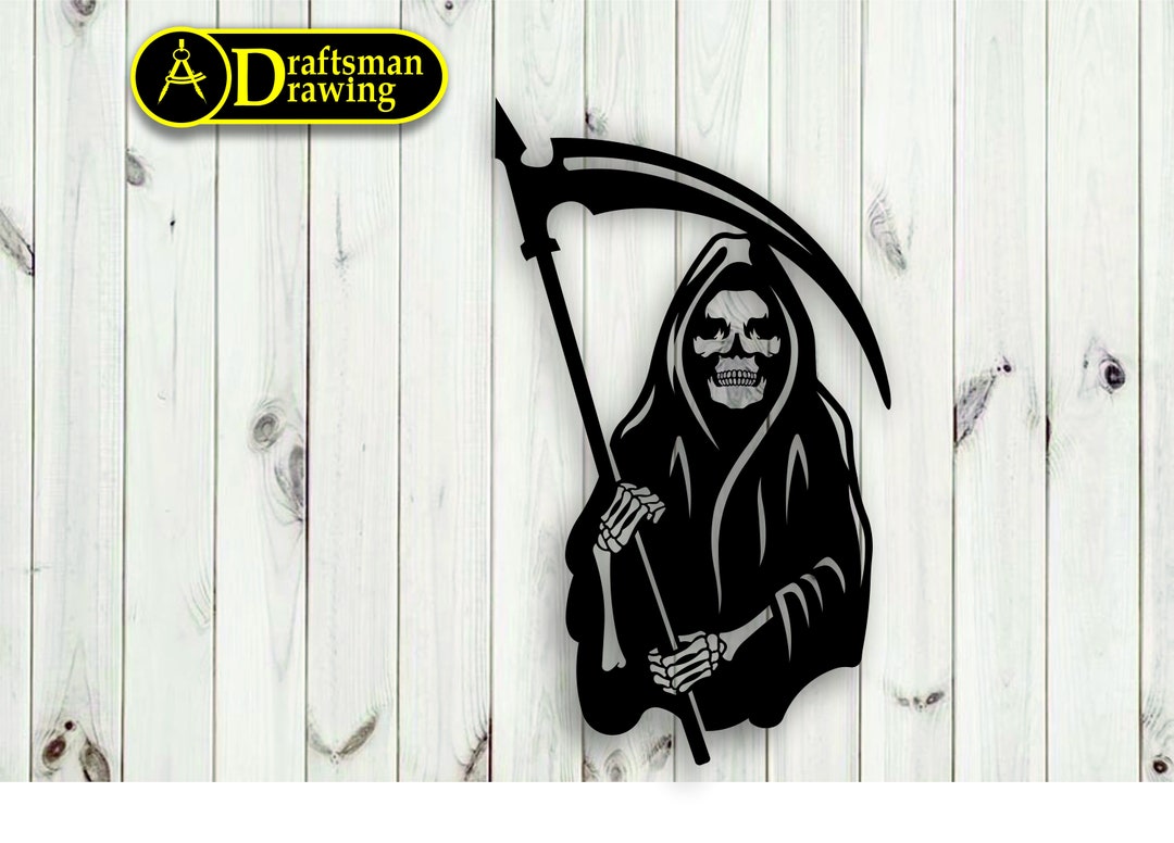 Angel of Death Wall Art Decor Vector Drawing File for Laser Cutting ...