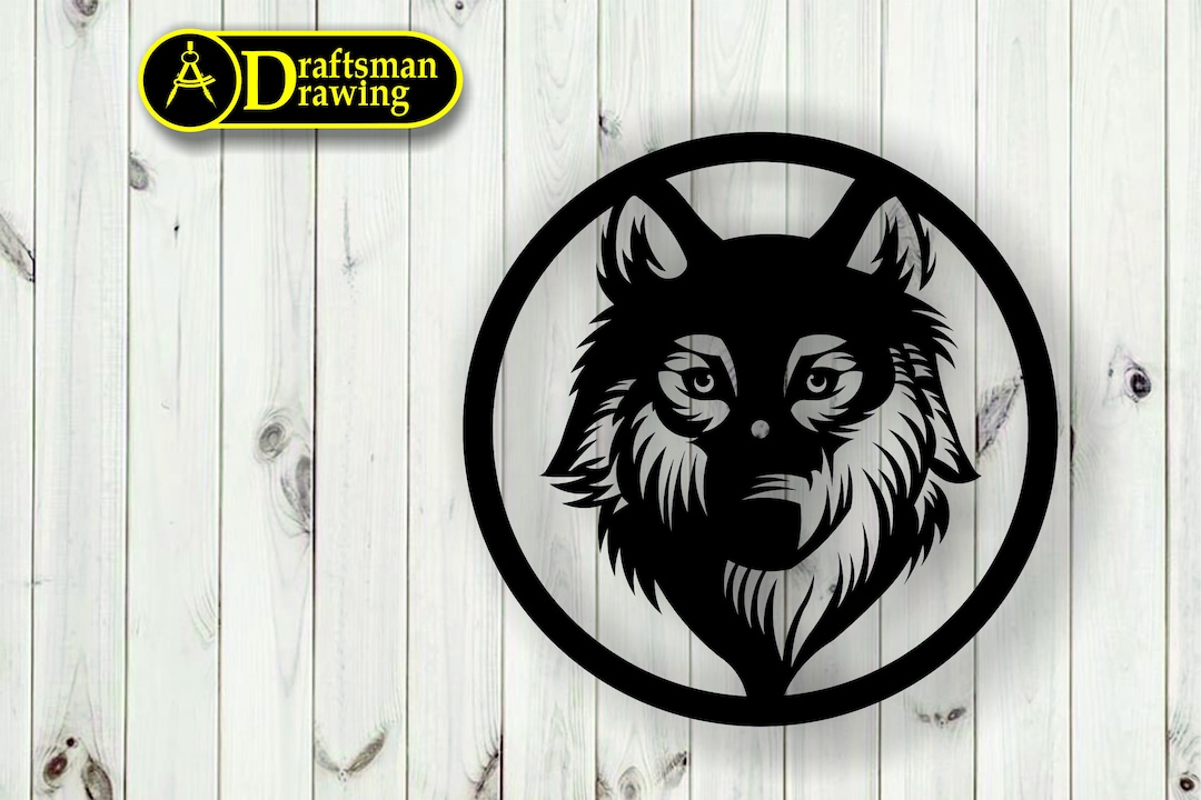 Wolf Wall Clock Vector Drawing File for Laser Cutting , Plasma Cutting ...