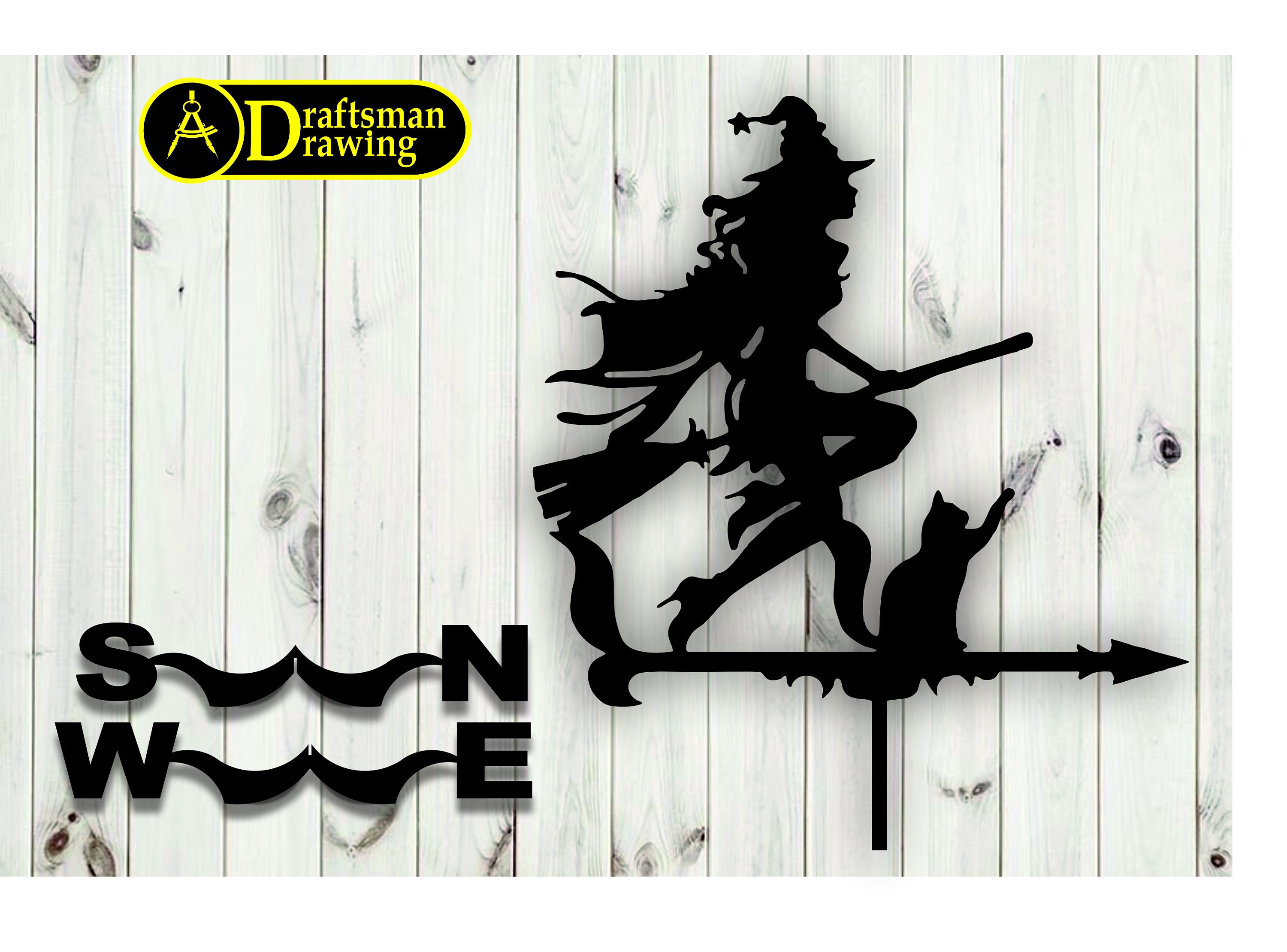 Sexy Witch Weathervane Vector Drawing File for Laser Plasma - Etsy