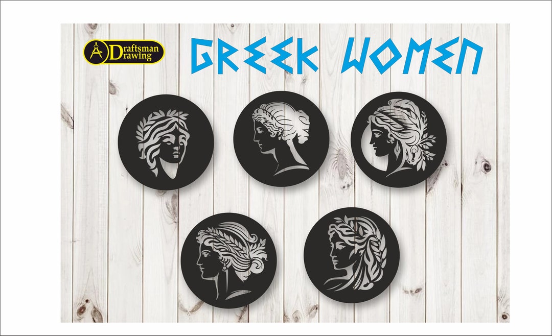 Greek Women Wall Art Decor Vector File for Laser Cutting , Plasma ...